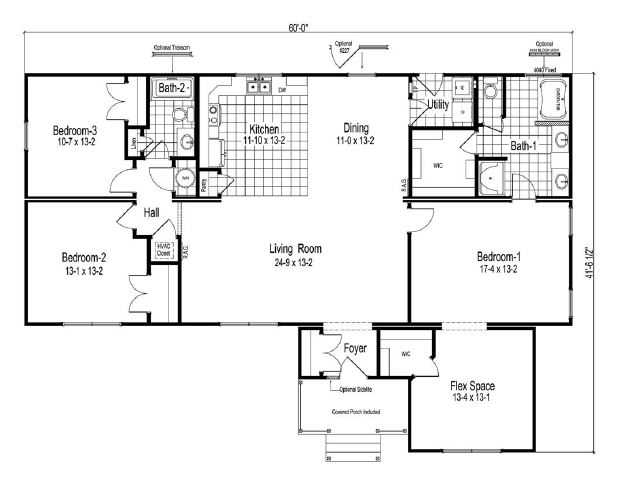Homestead II | 1924 Square Foot Ranch Floor Plan