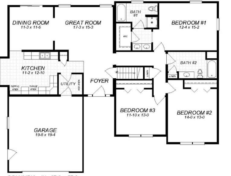 Columbia IV | 2095 Square Foot Ranch Floor Plan