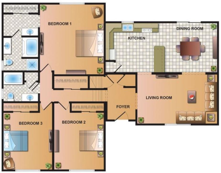Brookview | 1820 Square Foot Ranch Floor Plan
