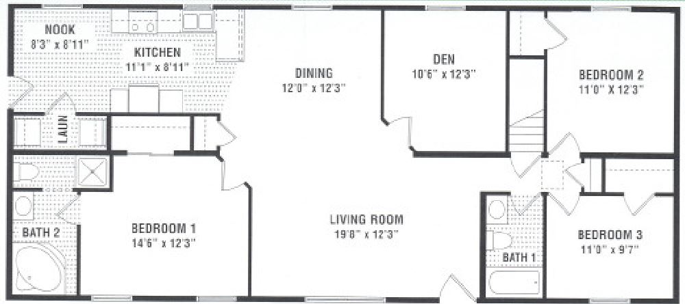 Brooks Range | 1508 Square Foot Ranch Floor Plan