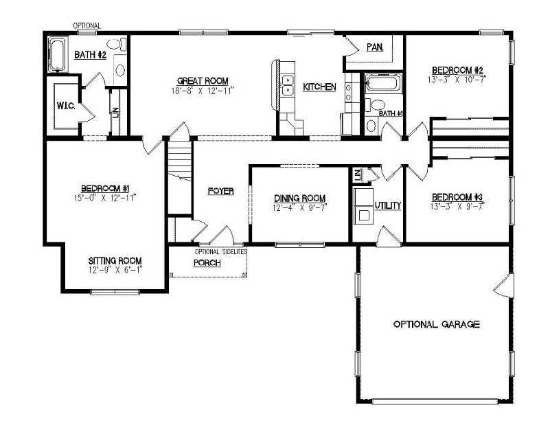 Jamison I | 1732 Square Foot Ranch Floor Plan