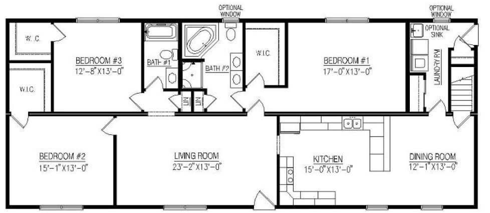 Ridgecrest II | 1870 Square Foot Ranch Floor Plan