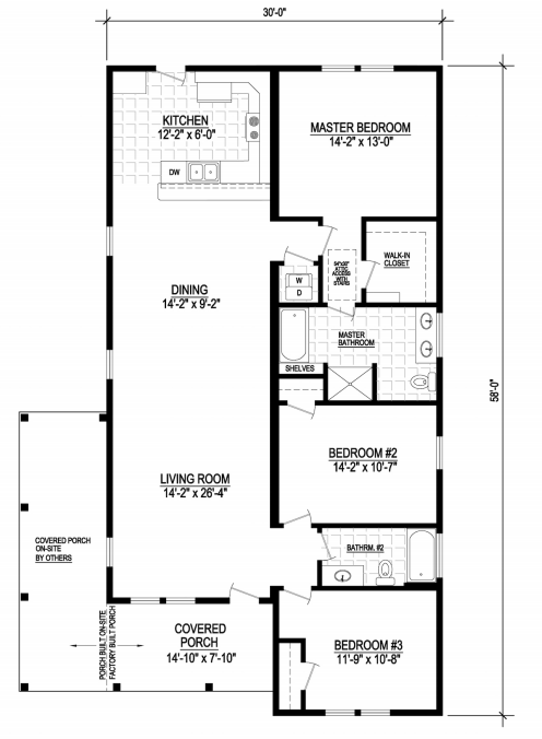 Sapelo | 1591 Square Foot Ranch Floor Plan