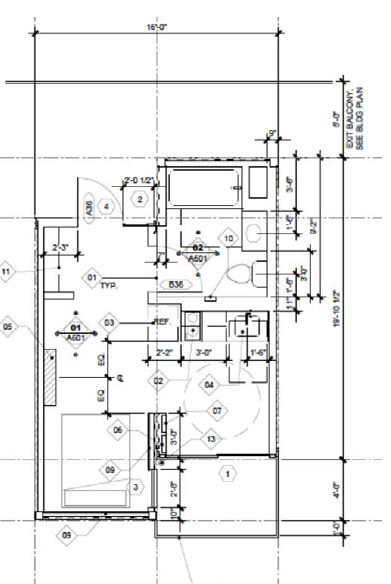 4 Story Walk Up 20 Studio Units | 6720 Square Foot Multi-family Floor Plan