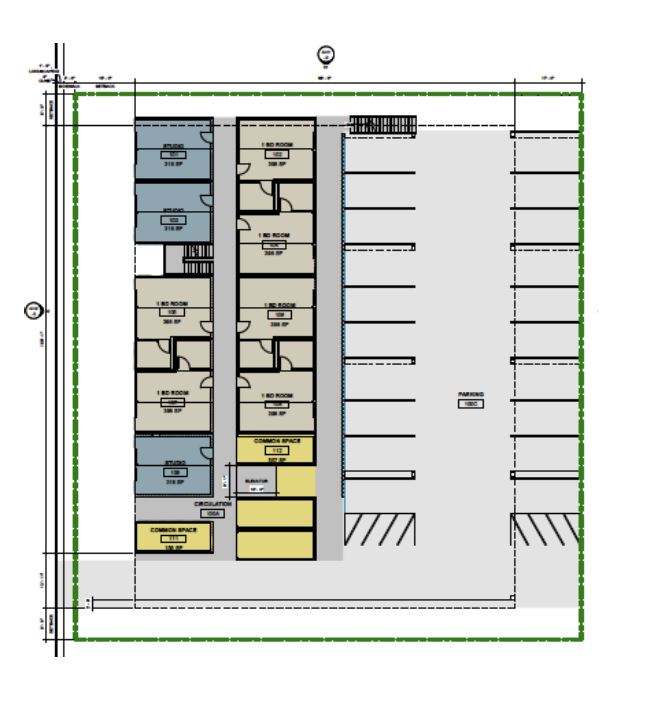 5 Story 75 Units | 30880 Square Foot Multi-family Floor Plan